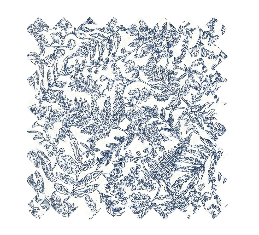Fabric Navy french Countryside Toile by the Yard - Etsy