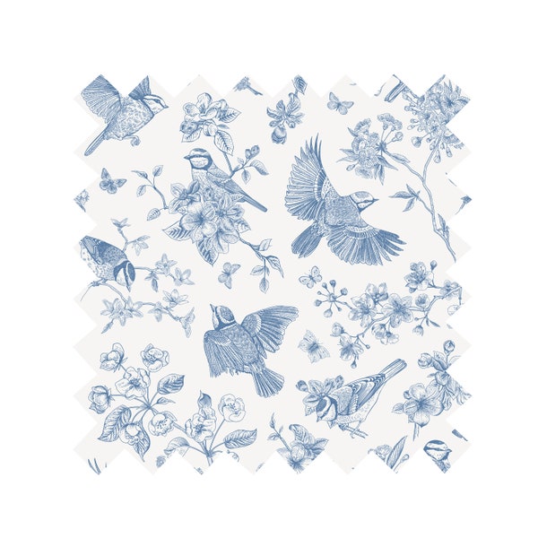 Bird Toile Fabric - Etsy