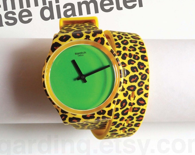 Swatch Watch 'punk' GZ251 Wraparound Leopard Lime Green 34mm, Jeremy ...