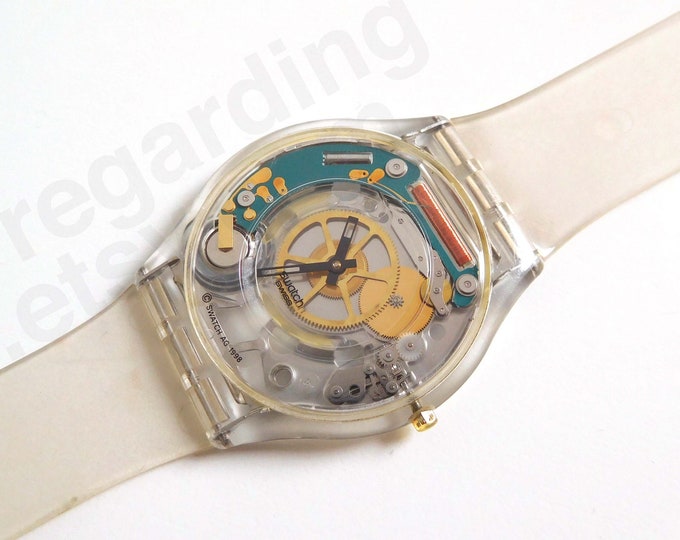 1990s 1998 Skin Swatch Watch SFK100 'jelly Skin' 34mm, Skeleton Jelly ...