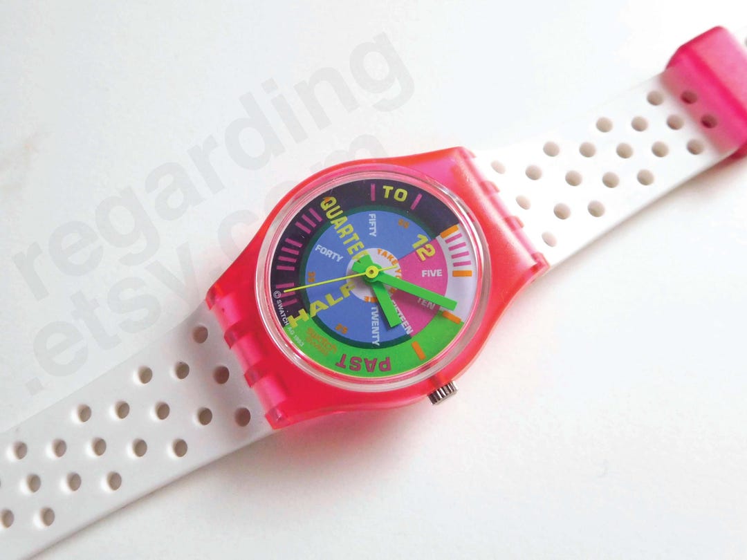 1990s 1993 Swatch Watch LR112 'final Rush', 25mm Ladies Kids SMALL Size ...