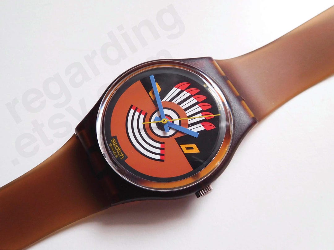 1980s 1986 Swatch Watch 'ruffled Feathers' GF100 34mm, Pick Original or ...