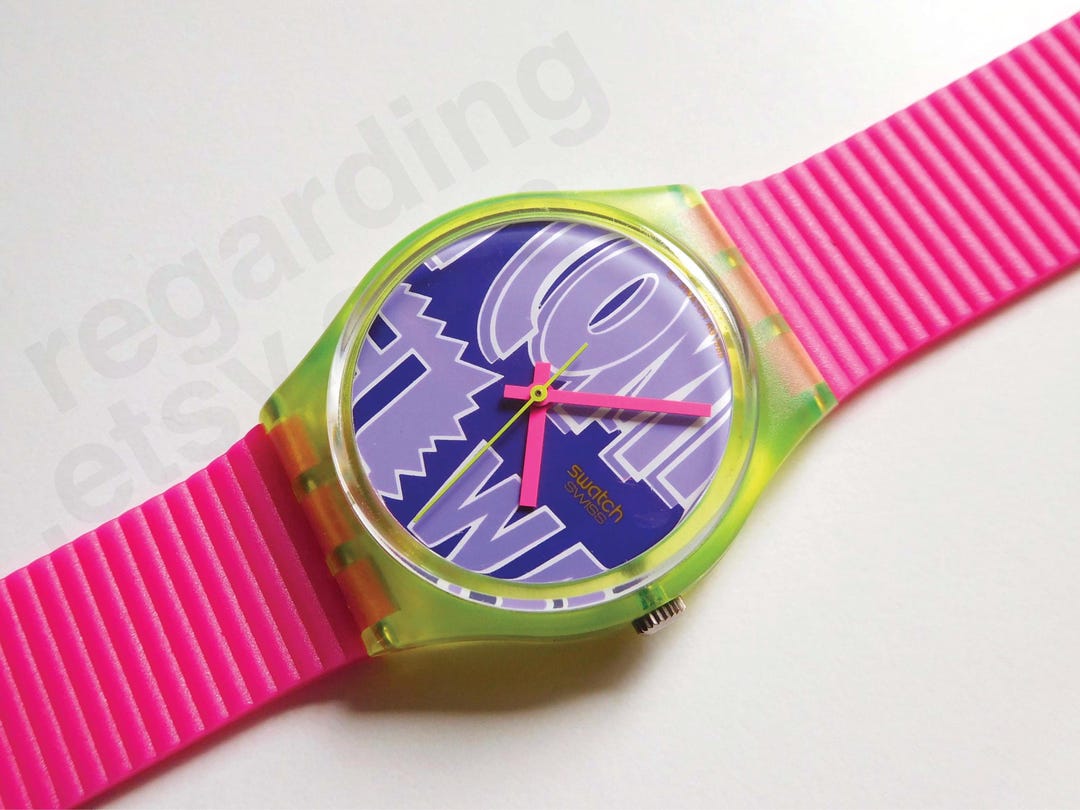 1980s 1989 Swatch Watch 'robin' GJ103 34mm, Comics Action Graphics ...