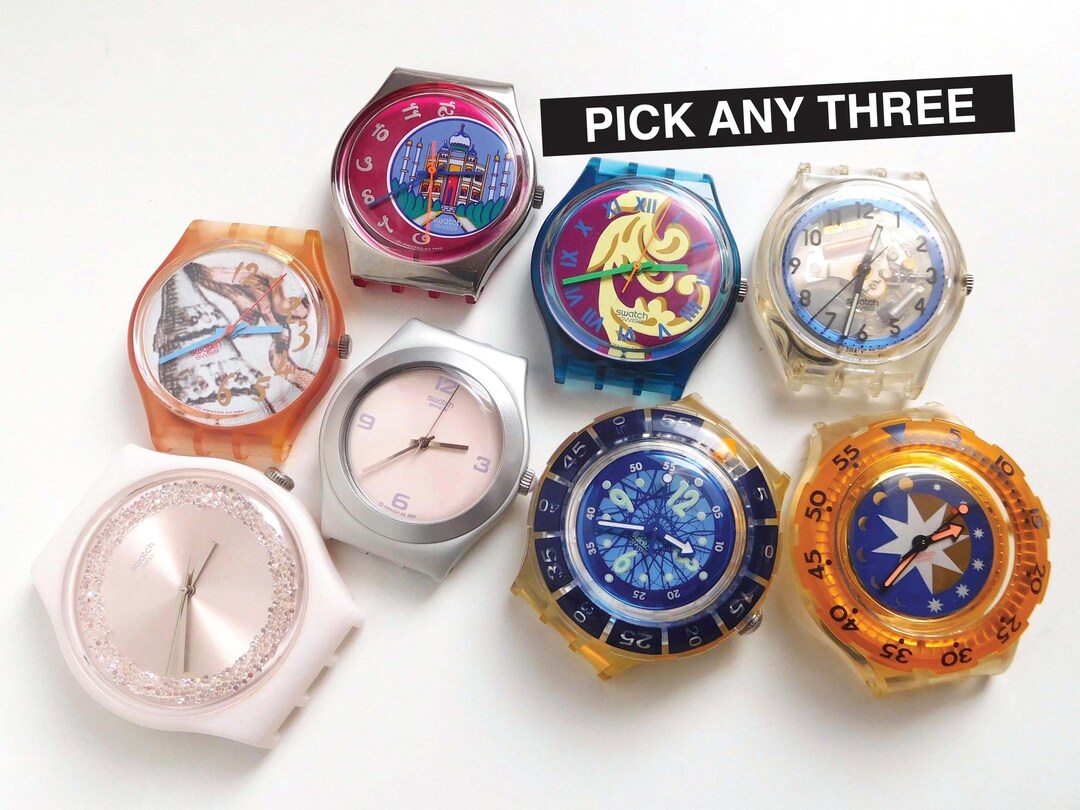 1990s 2000s Swatch Watch Heads // Pick Any 3 // Working Running Parts ...