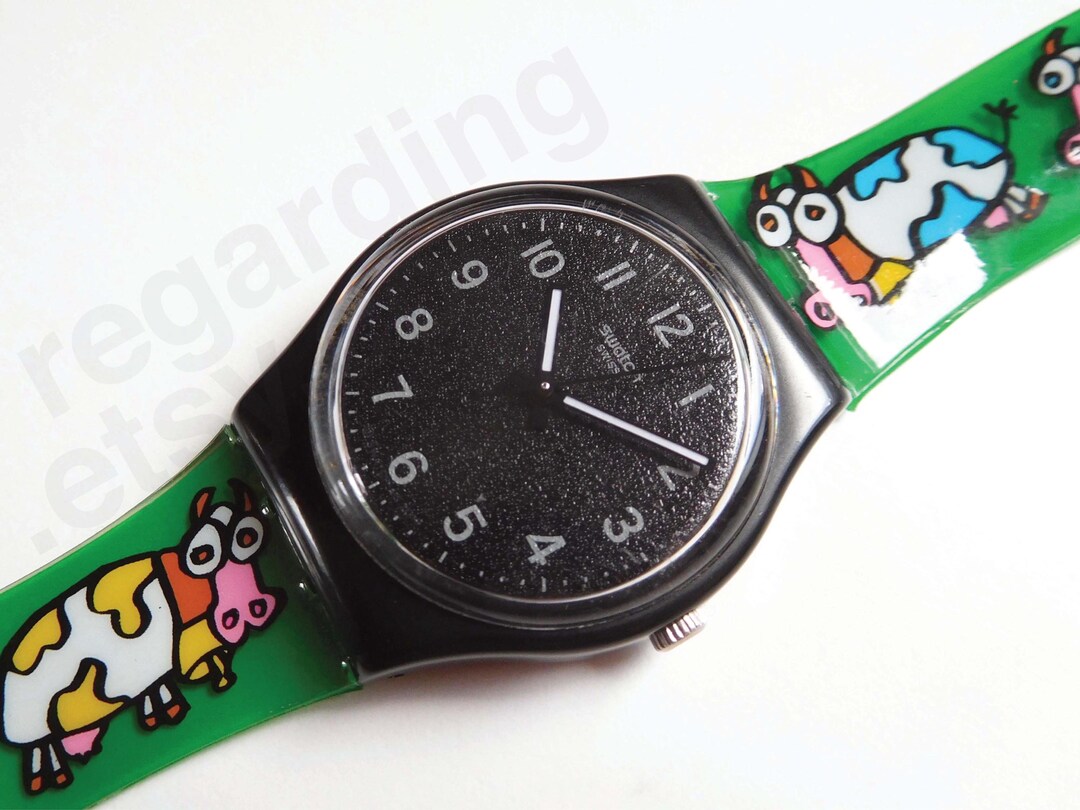 Swatch Watch GB326 'lico-gum' 34mm, Textured Black Gray Classic Dial ...