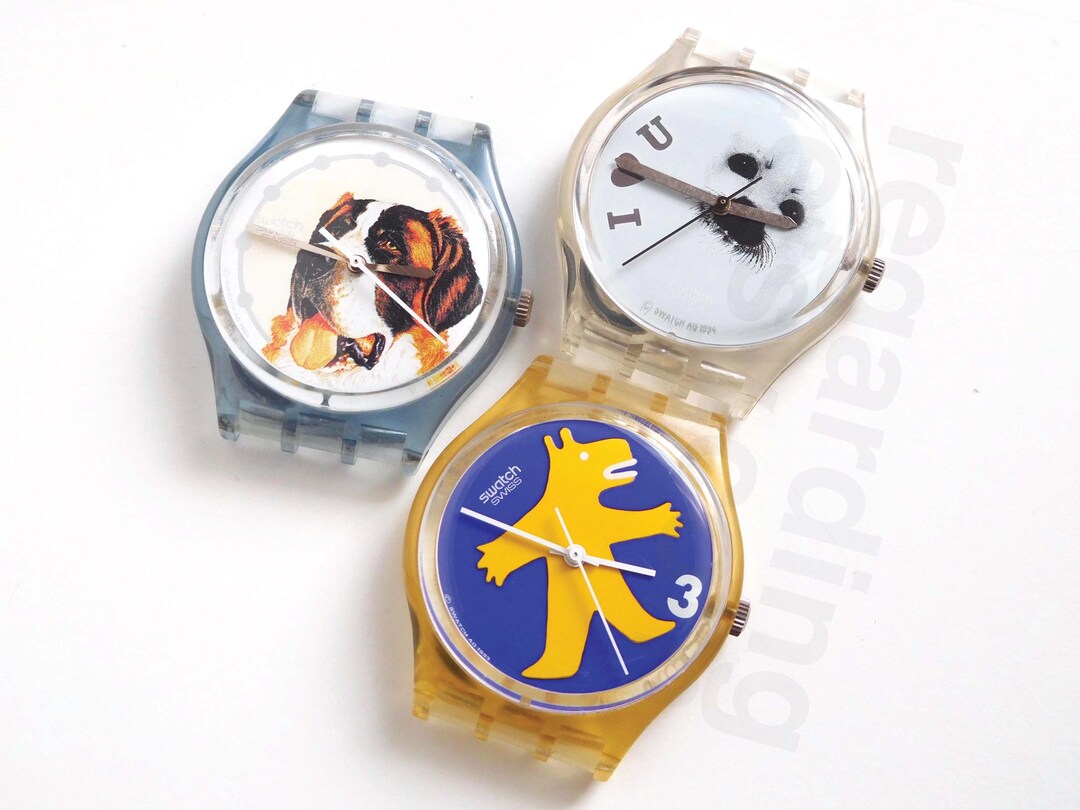 1990s Swatch Watch Heads, Set of 3, Animal Designs, Working Running ...