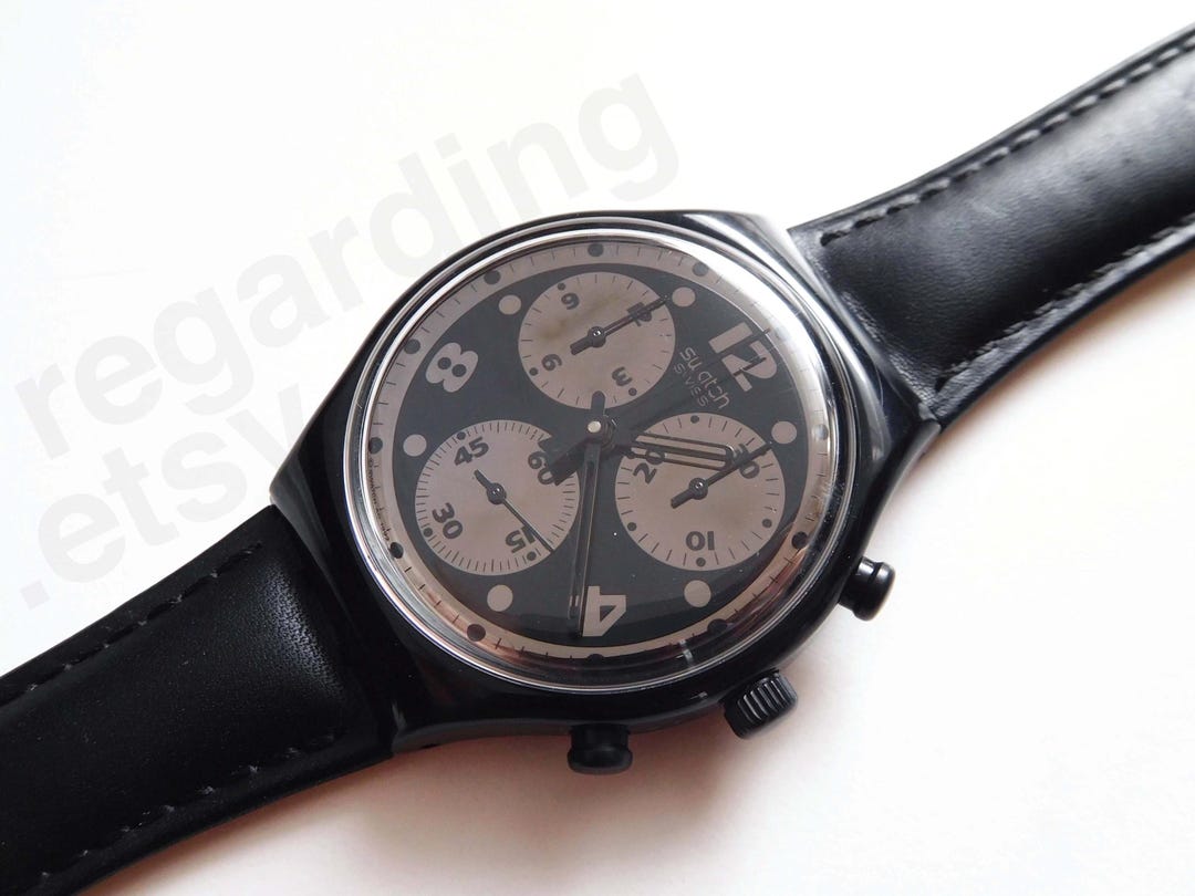 1990s 1992 Swatch Watch Chrono 'moon Shadow' SCB110 37mm, Classic Black ...