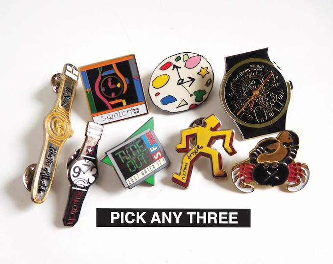 1990s Swatch Time Watch Art Keith Haring Misc PINS // Pick Any 3 ...