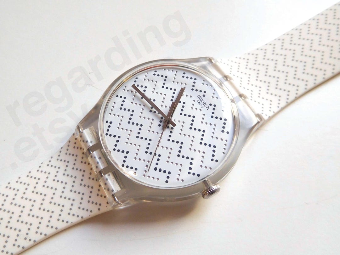 Swatch Watch 'wavey Dots' SUOK118 Watch, LARGE 41mm Newgent, Sparkly ...