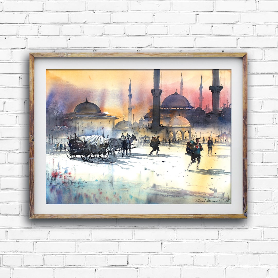 Old Istanbul Watercolor Art Print - Etsy