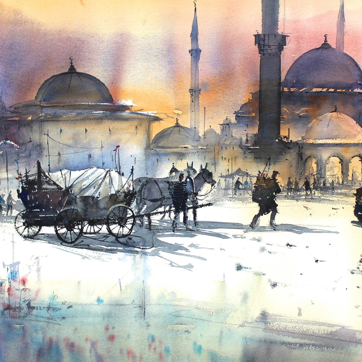 Old Istanbul Watercolor Art Print - Etsy