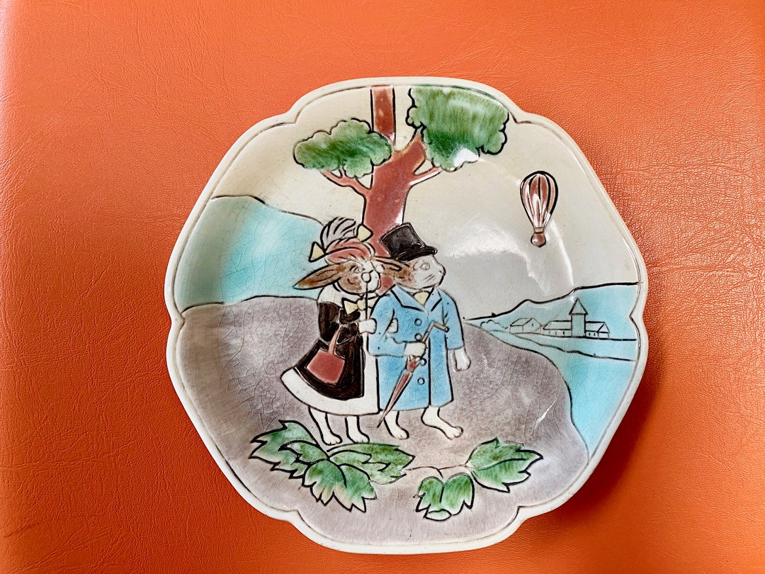 Antique Majolica Villeroy and Boch Plate Bunny Rabbits - Etsy