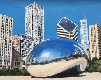 Chicago, the Bean, Cloud Gate, Chicago Art, Chicago Print , Chicago ...