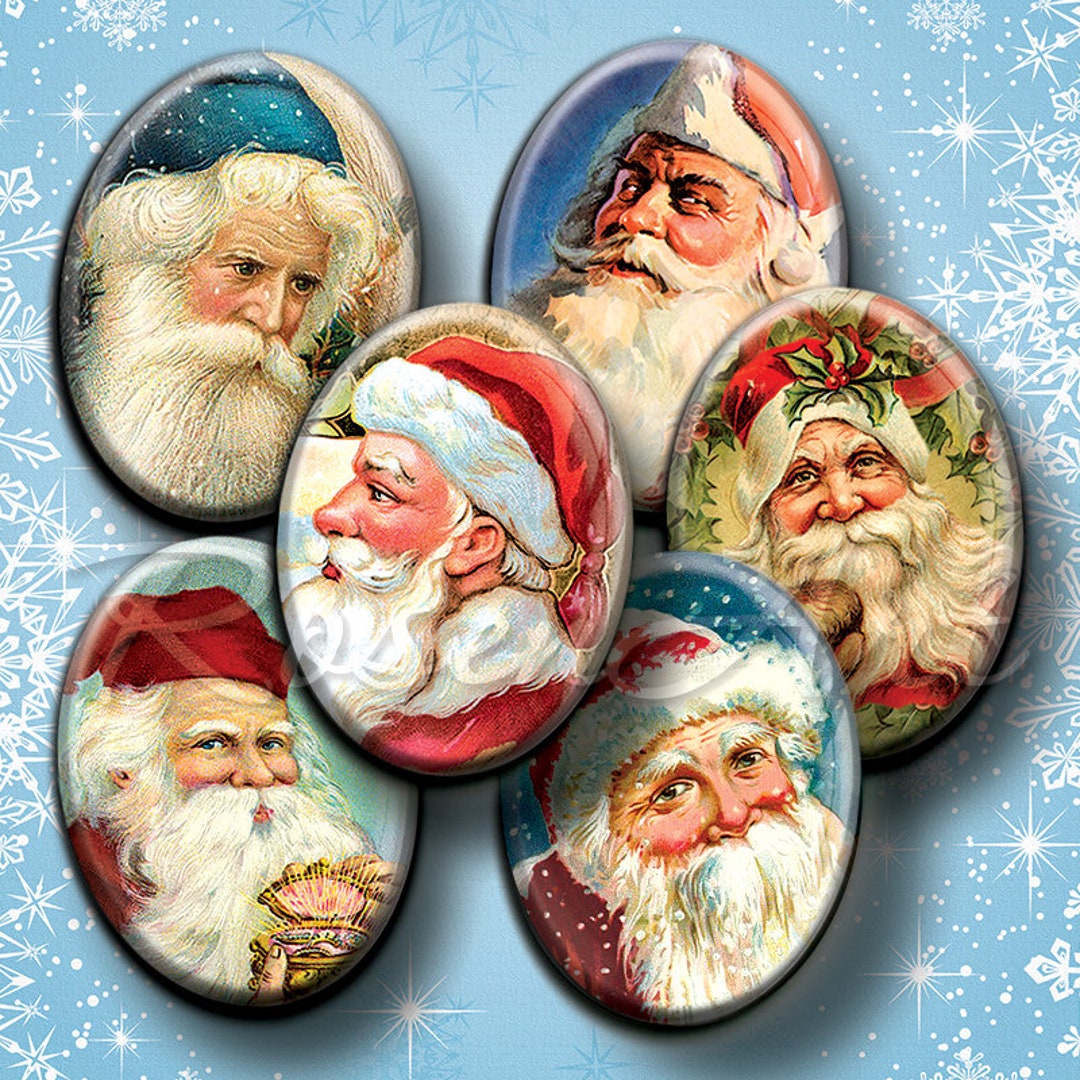 Santa Claus Vintage Christmas Digital Collage Sheet 13x18mm 18x25mm ...