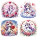 Cute Valentine Unicorns Clipart Transparent PNG Bundle, Watercolor ...