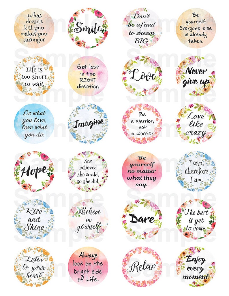 Motivational Sayings Bottle Cap Image Inspirational Quotes - Etsy