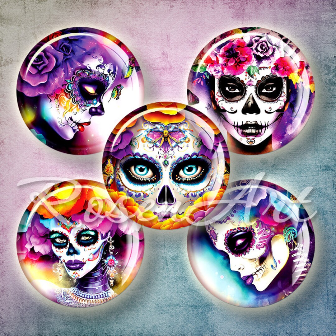 La Catrina Dia De Los Muertos Art 20mm 18m 16mm 14mm 12mm Printable ...