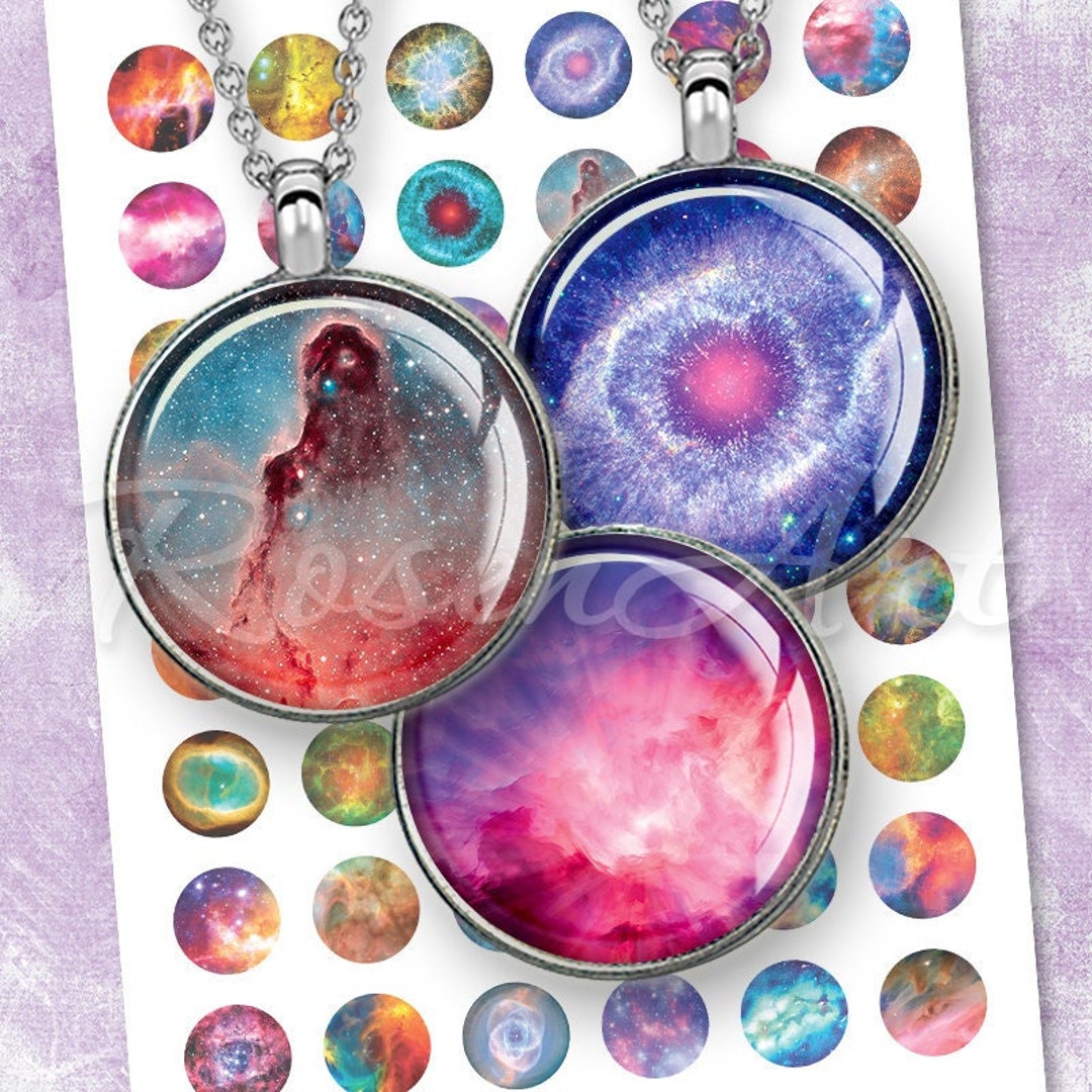 Space Nebula Round Digital Collage Sheet 20mm 18mm 16mm 14mm 12mm ...