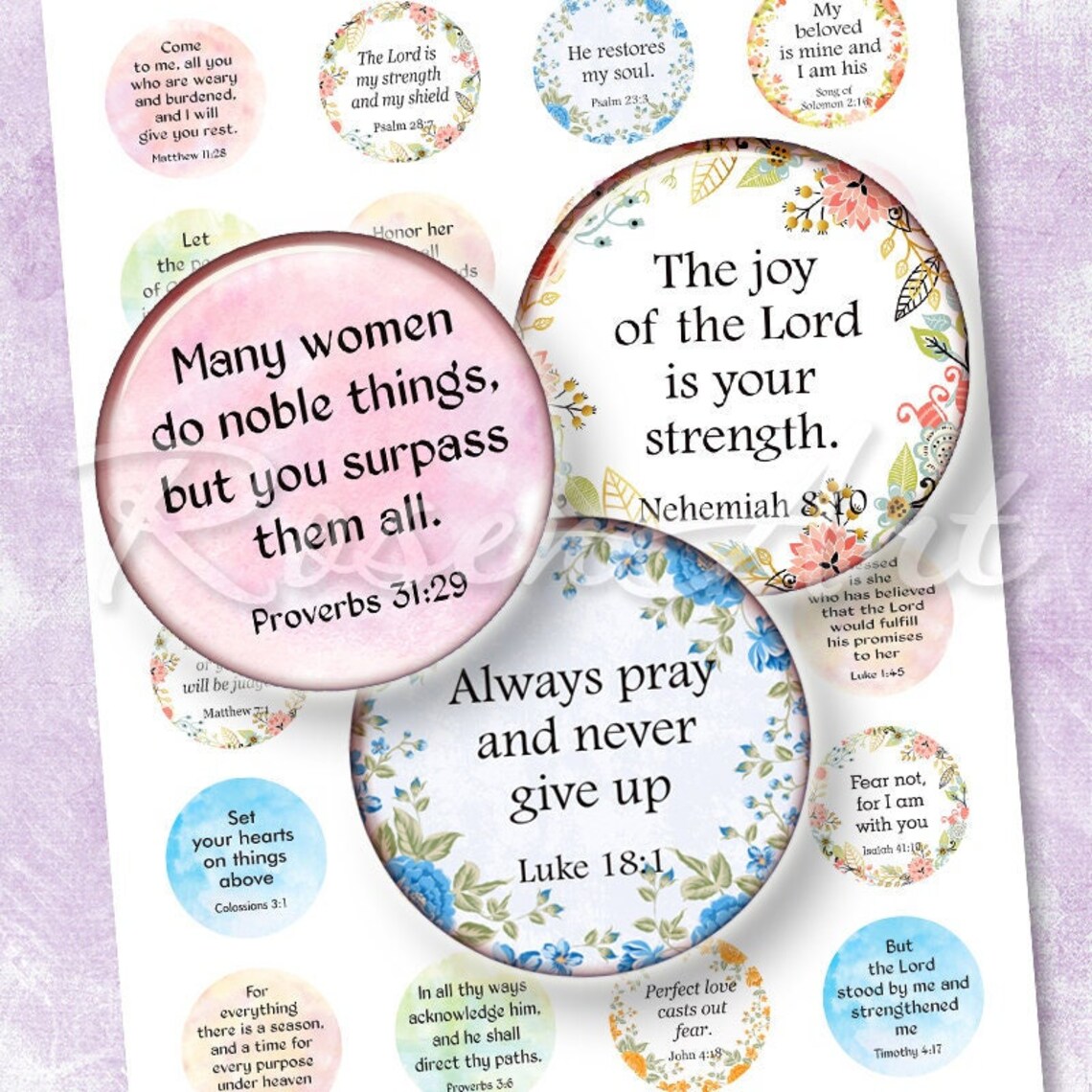 Bible Verses 1 Inch Circle Christian Digital Collage Sheet - Etsy