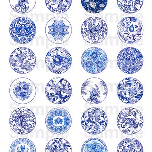 Floral Ornaments Round Digital Collage Sheet Bottle Cap Images for ...