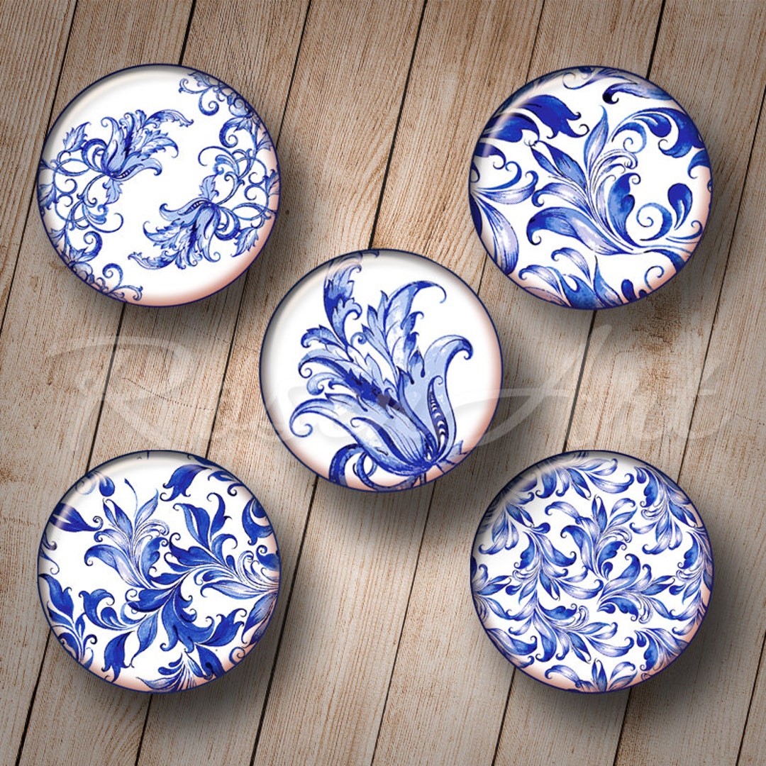 Floral Ornaments Round Digital Collage Sheet Bottle Cap Images for ...