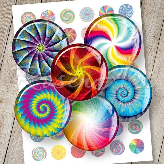 Spirals & Swirls Abstract Digital Collage Sheet 1 Bottle - Etsy