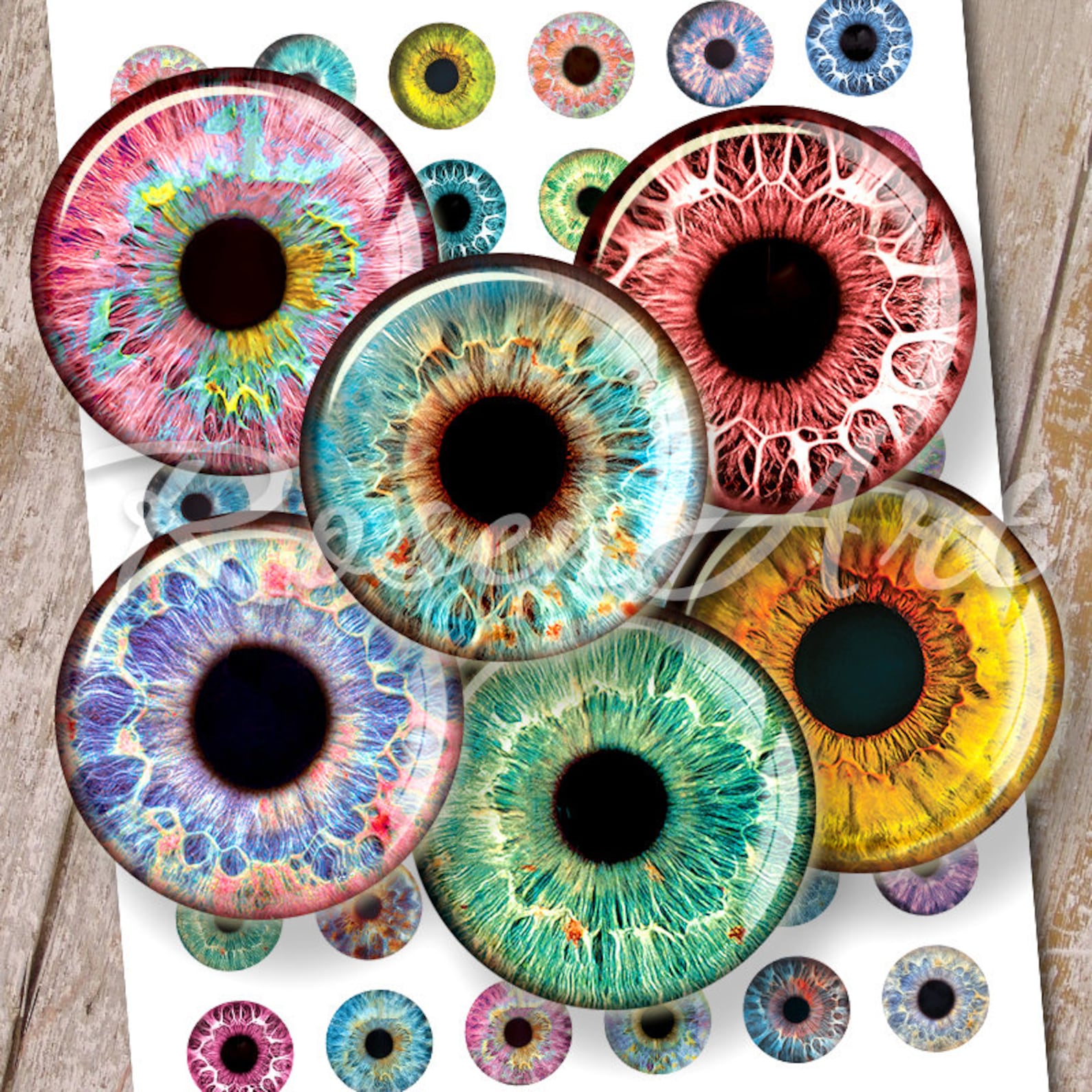 Eyes Digital Collage Sheet Iris Bottle Cap Images for Earrings 12mm ...
