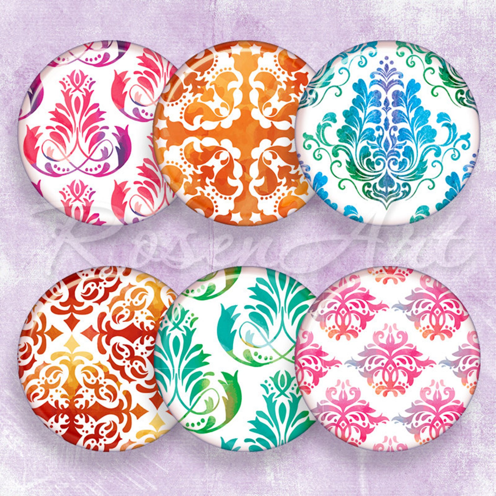 Damask 1 Bottle Cap Images Moroccan Ornaments 1 Inch - Etsy