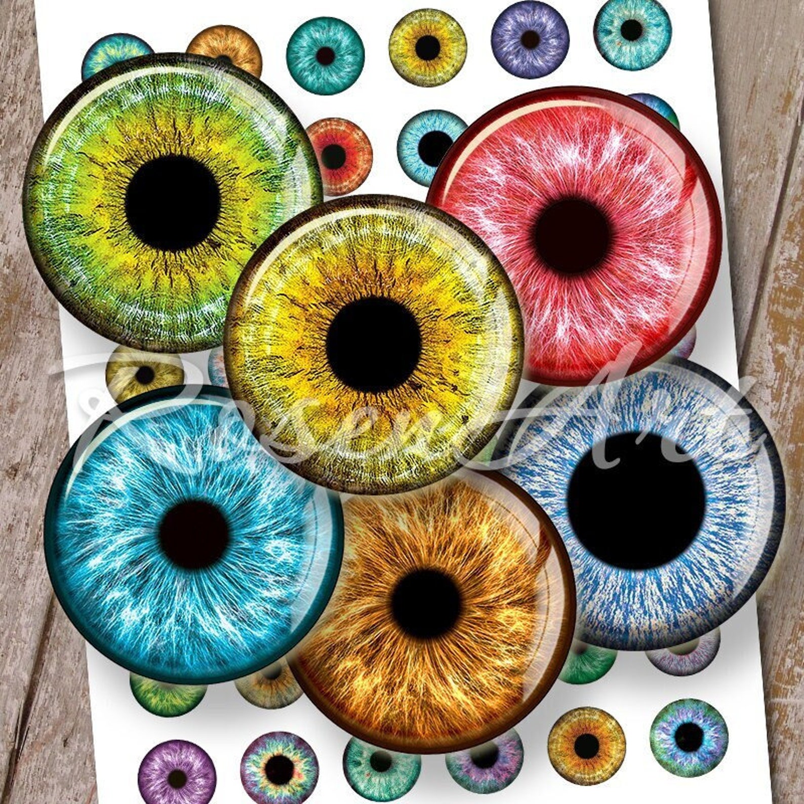 Eyes Digital Collage Sheet 20mm 18mm 16mm 14mm 12mm Bottlecap - Etsy