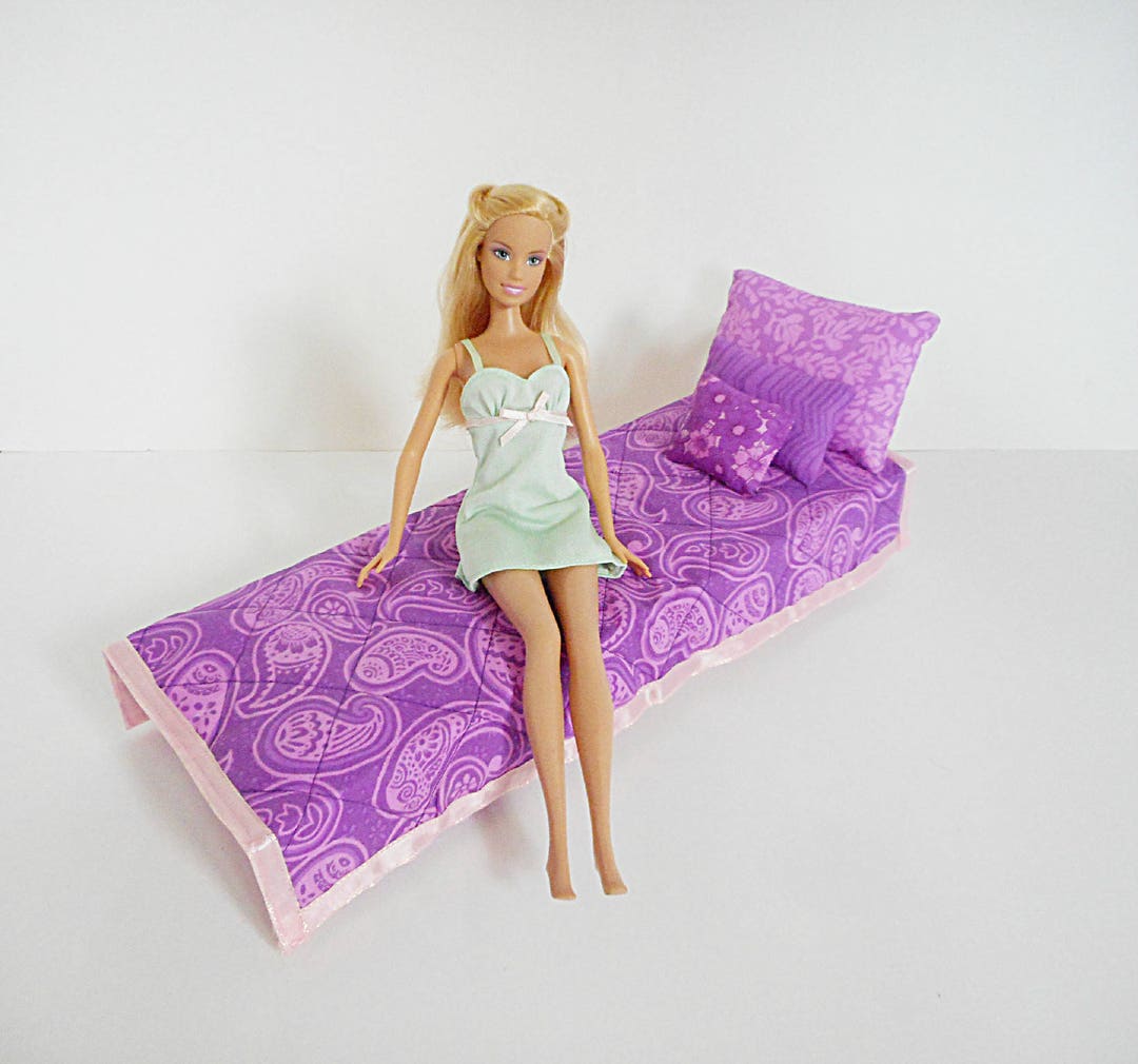Purple Paisley Reversible Comforter Set for Barbie Doll - Etsy