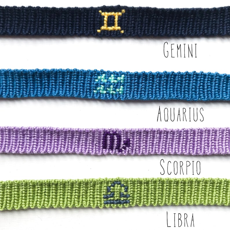 Custom Zodiac Sign Bracelet Choose Your Symbol and Colours - Etsy