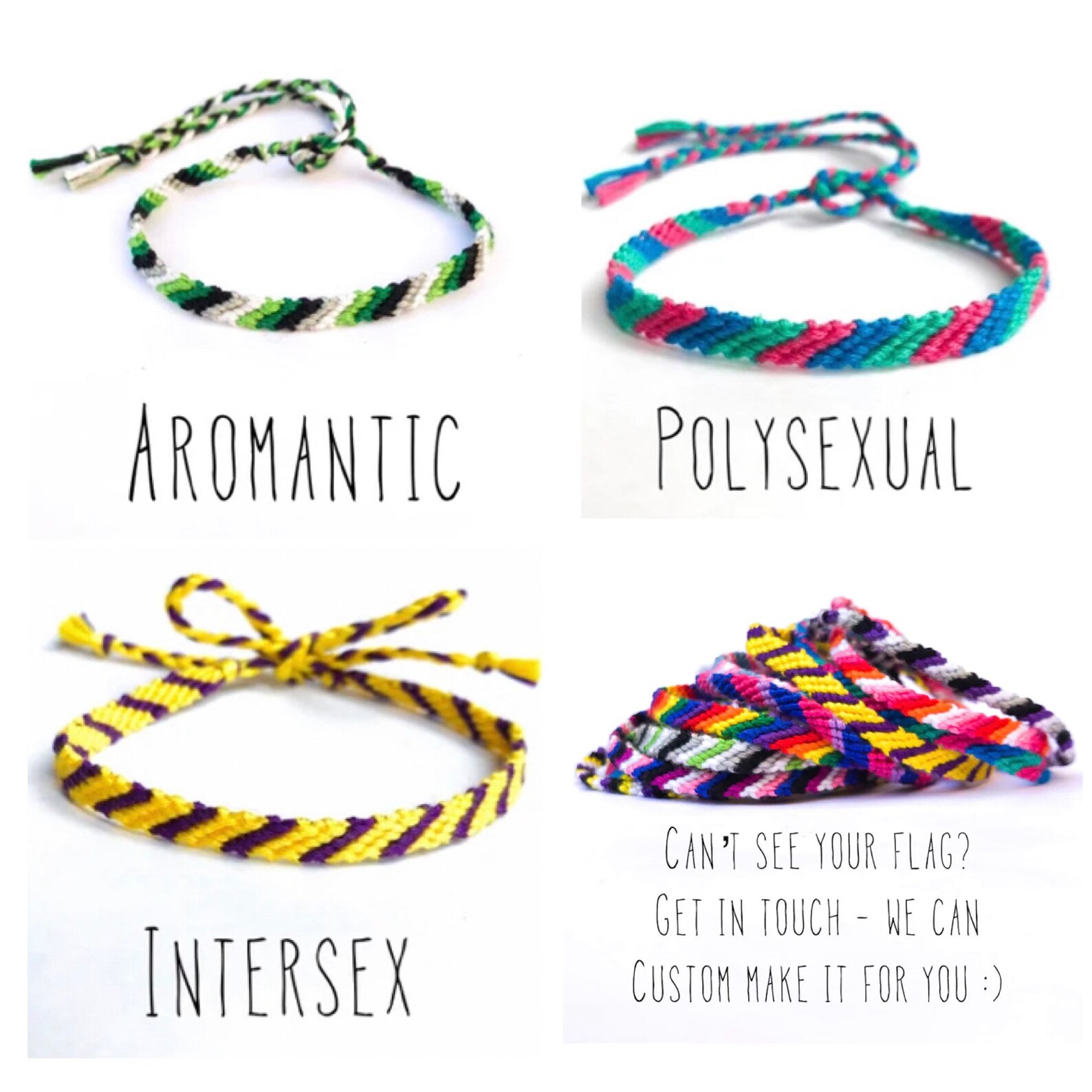 Pride Bracelets LGBTQ Flag Custom Pride Friendship Bracelet - Etsy