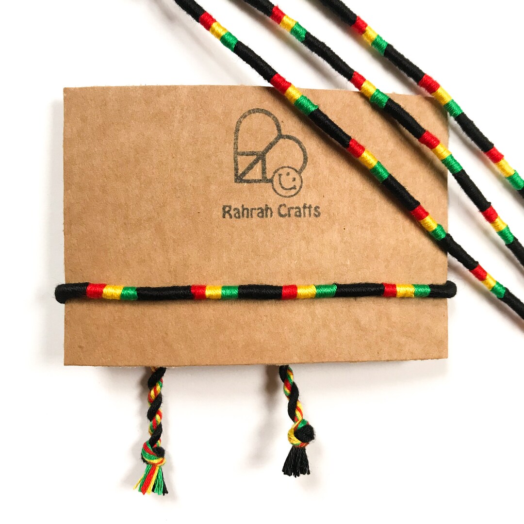 Bracelet - Rasta Wrap Bracelet Round Tube Rope Festival Wrist Band ...