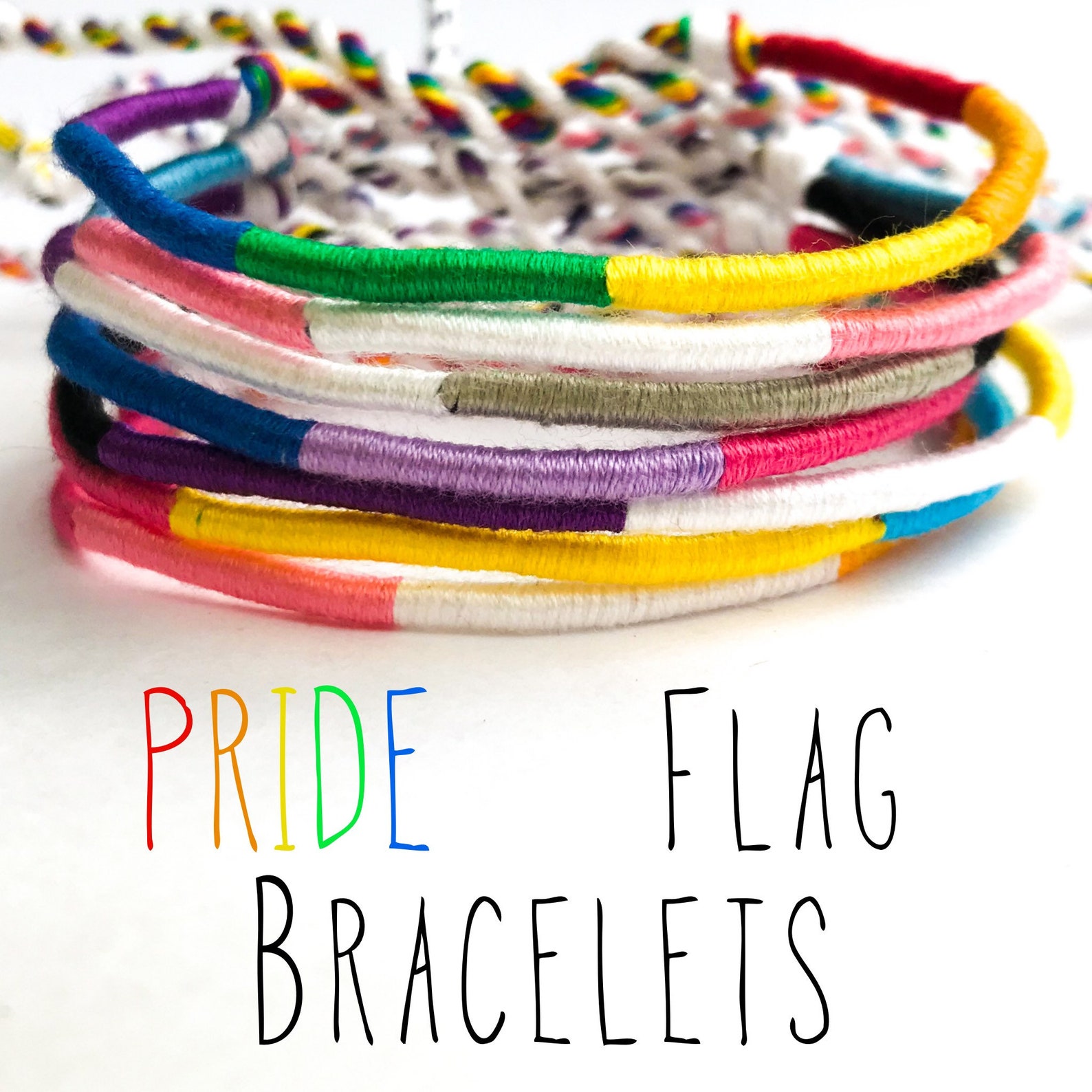 Pride Bracelets Skinny LGBT Pride Flag Wrap Bracelet Hand | Etsy UK