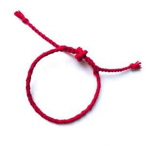 Bracelet - Lucky Red String Bracelet Hand Woven Japanese Braid Kumihimo ...