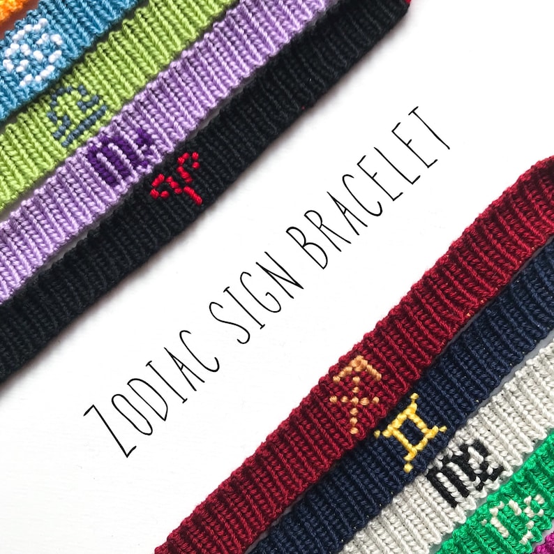 Custom Zodiac Sign Bracelet Choose Your Symbol and Colours - Etsy