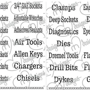 Garage/tools/holiday Organizing Labels. 12 Pages of Digital Download ...