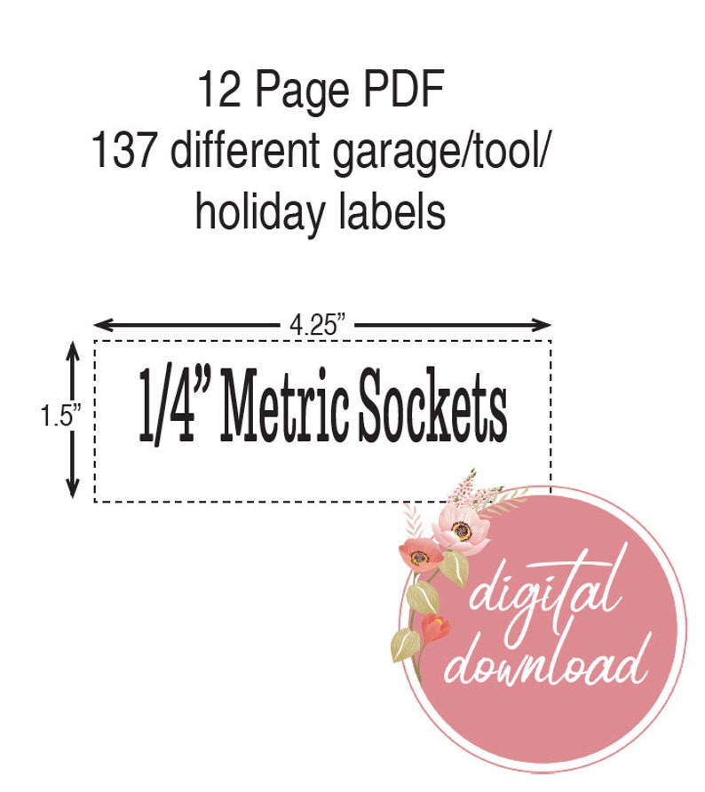 Garage/tools/holiday Organizing Labels. 12 Pages of Digital Download ...