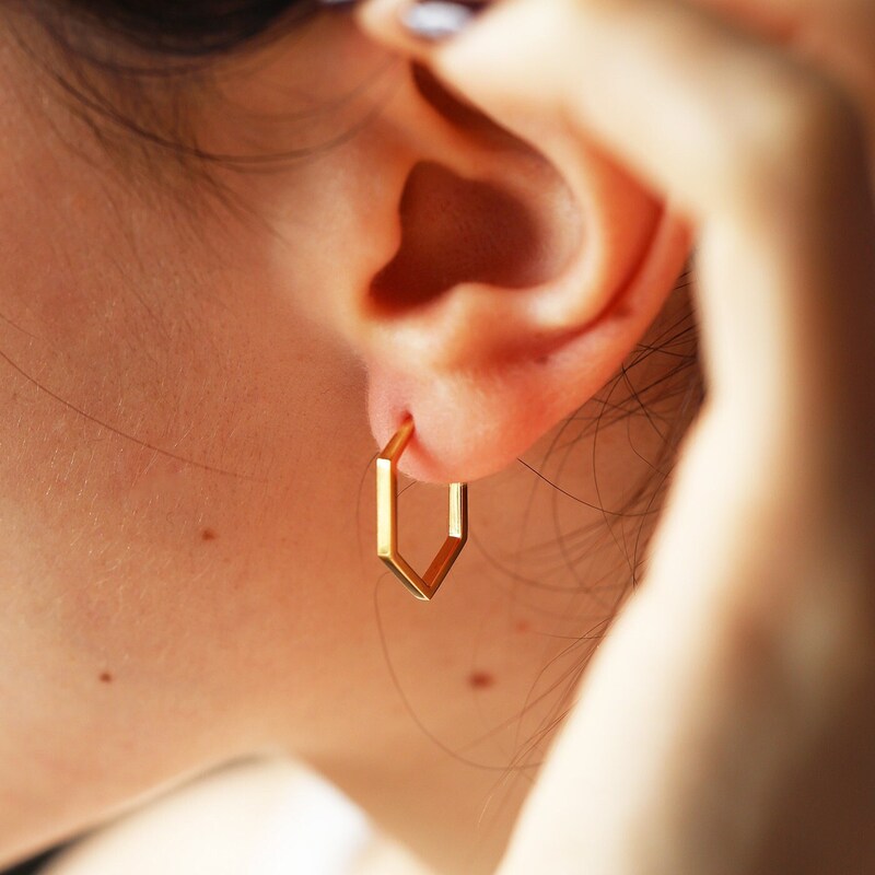 Hexagon Hoop - Etsy