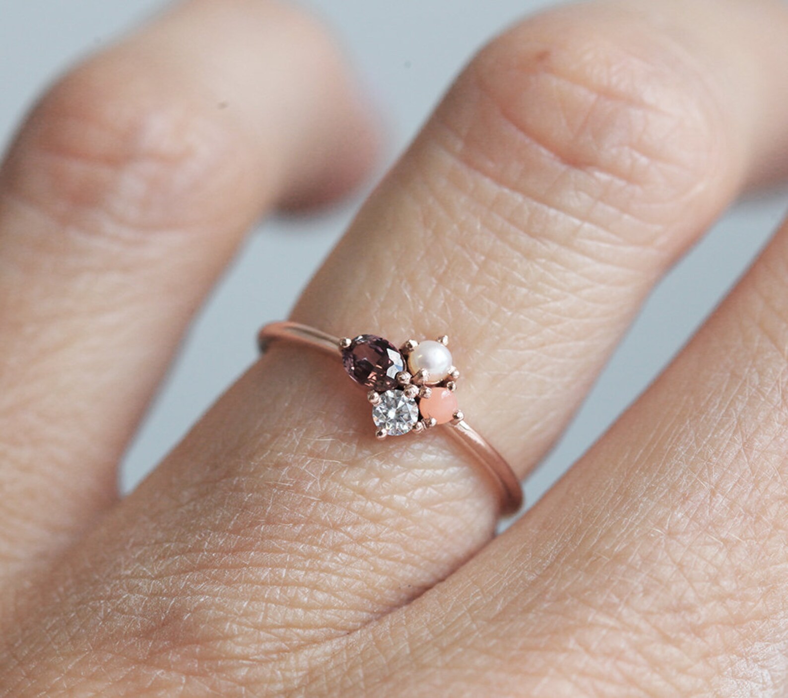 Mom Ring June Ring April Ring Birthstone Engagement Ring | Etsy