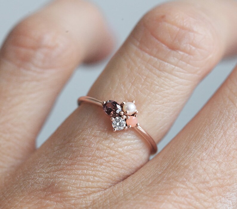 Mom Ring June Ring April Ring Birthstone Engagement Ring | Etsy