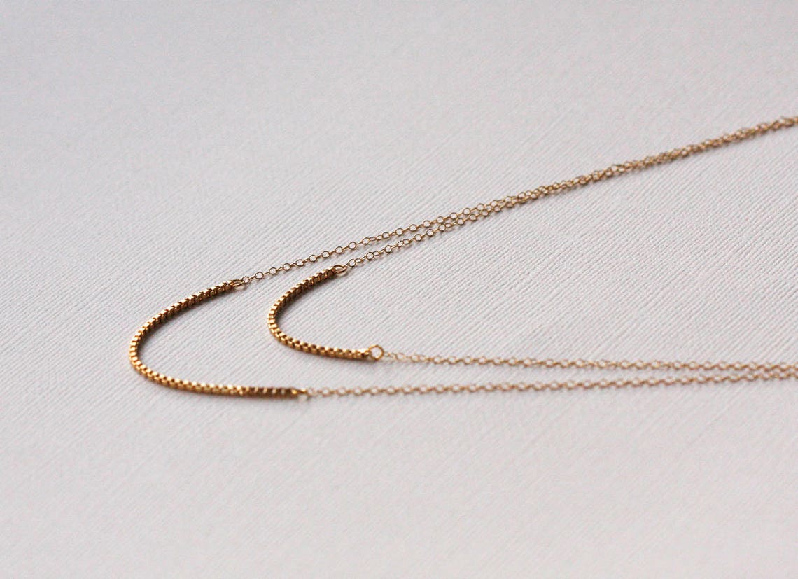 Layered Gold Necklace Simple Layering Necklace Gold Filled - Etsy