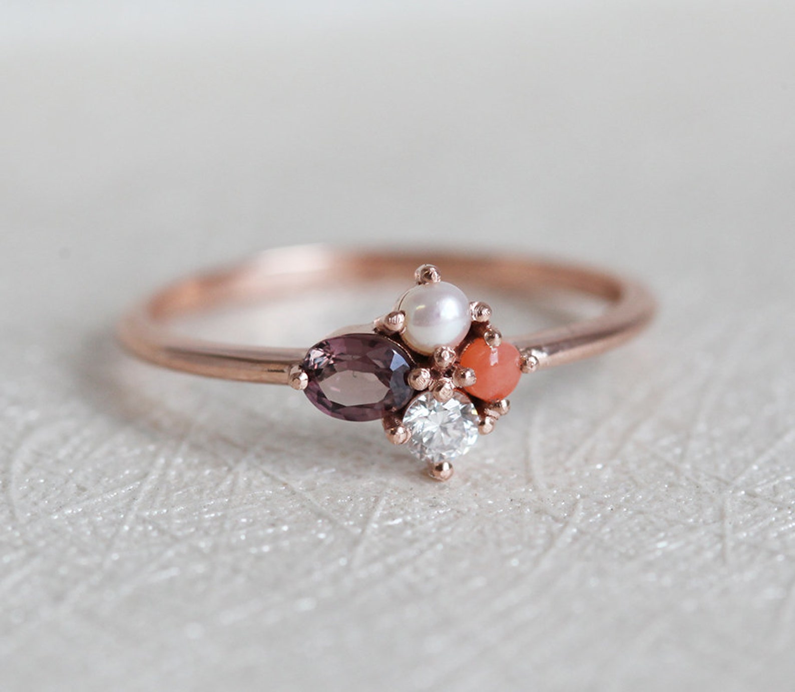 Mom Ring June Ring April Ring Birthstone Engagement Ring | Etsy