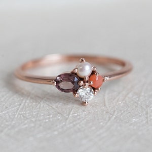 Mom Ring June Ring April Ring Birthstone Engagement Ring - Etsy