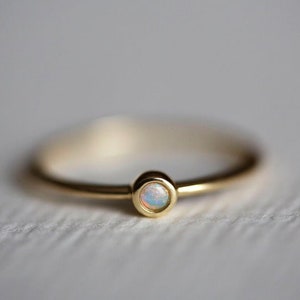Opal Engagement Ring Small Australian Opal Ring Tiny - Etsy