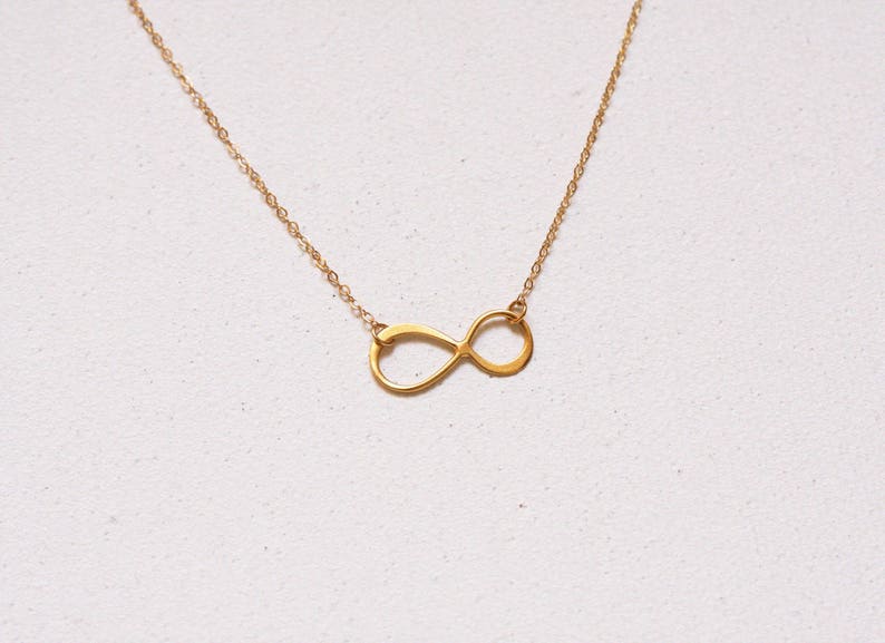 Infinity Necklace Solid Gold Infinite Necklace Rose Gold - Etsy