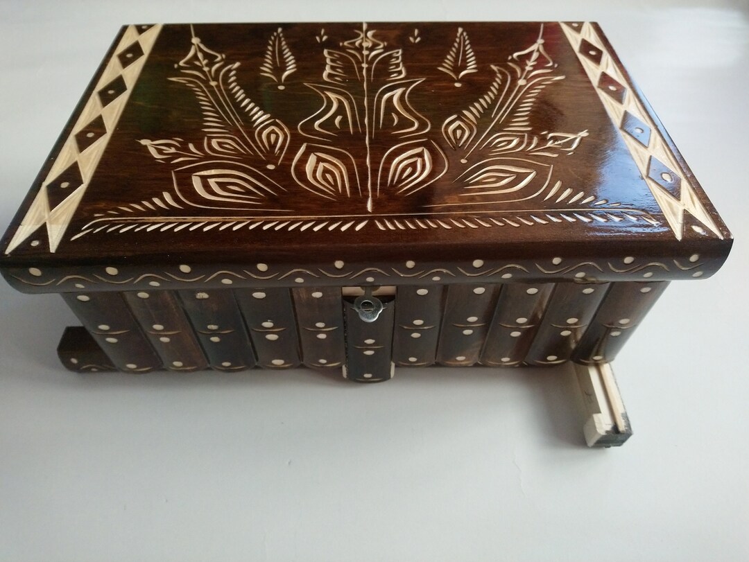 Biggest Giant Brown Puzzle Box on Etsy,huge Secret Magic Wizard Box ...