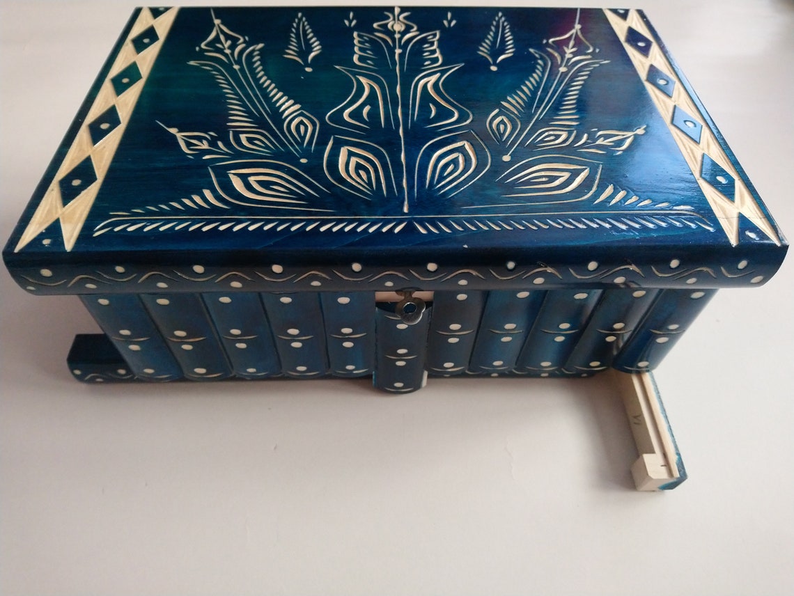 Biggest Giant Blue Puzzle Box on Etsyhuge Secret Magic Wizard | Etsy