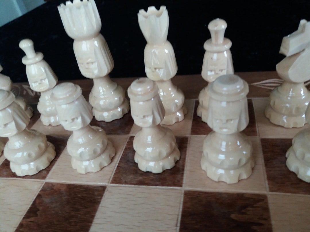 New Handlathed and Carved Chess Pieces Wooden Chess Set 20x20 Inch ...