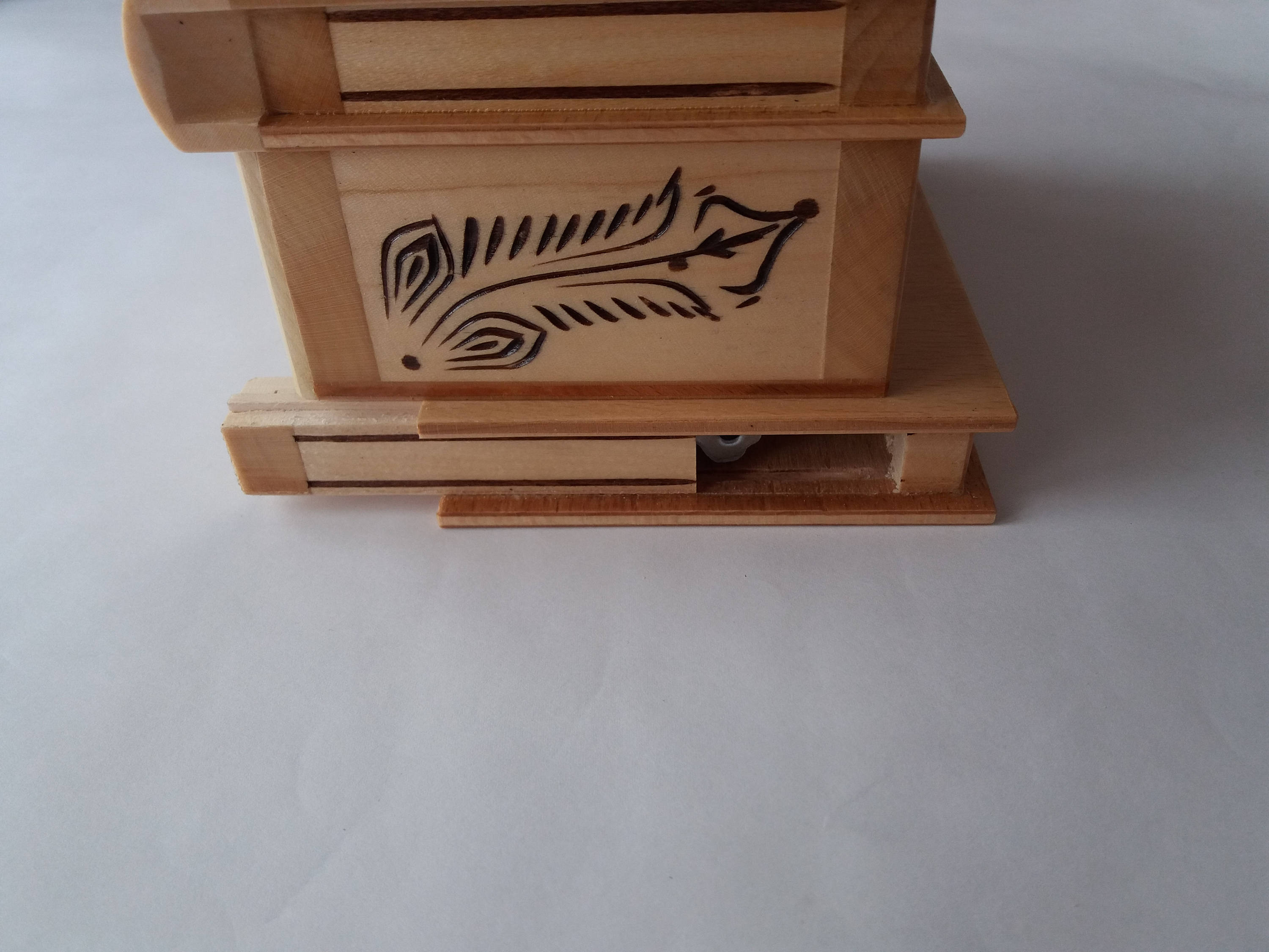 Puzzle Box Magic Box Natural With Special Brown Carving Big | Etsy